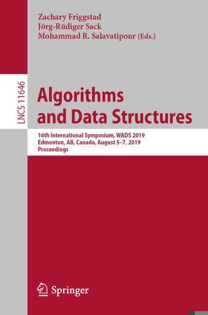 Algorithms and Data Structures | | Algorithmes | 9783030247652 | Librairie Club