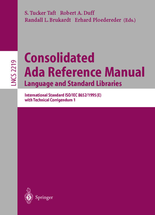 Consolidated Ada Reference Manual, Language and Standard Libraries | | Programmation ...
