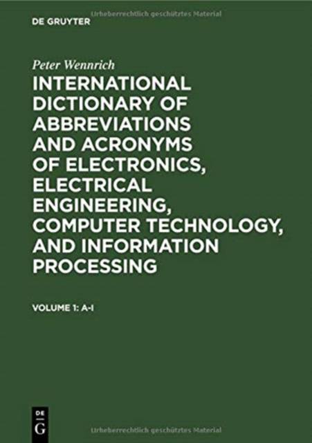International Dictionary of Abbreviations and Acronyms of Electronics, Electrical Engineering ...